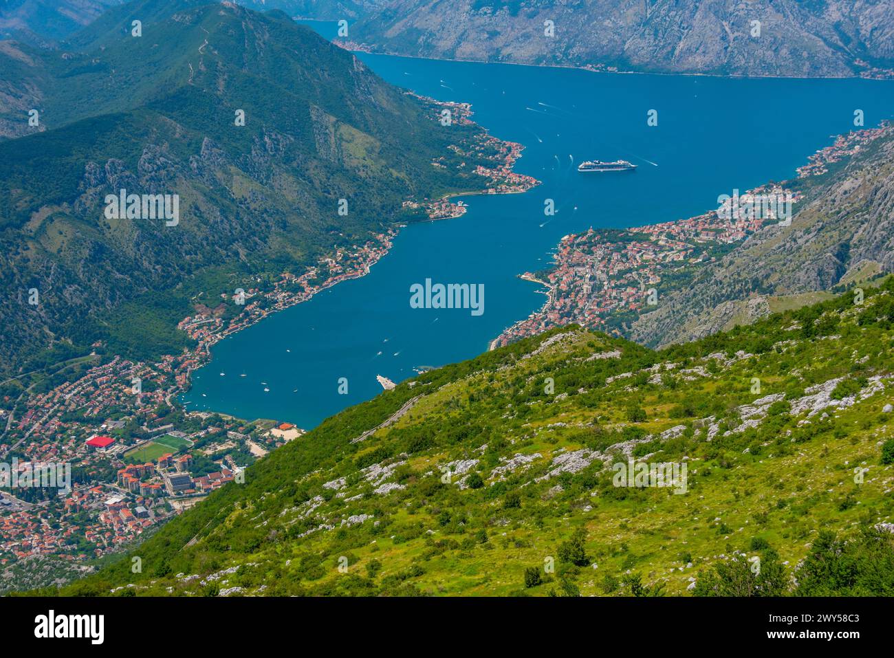 Panorama of Boka Kotorska bay in Montenegro Stock Photo - Alamy