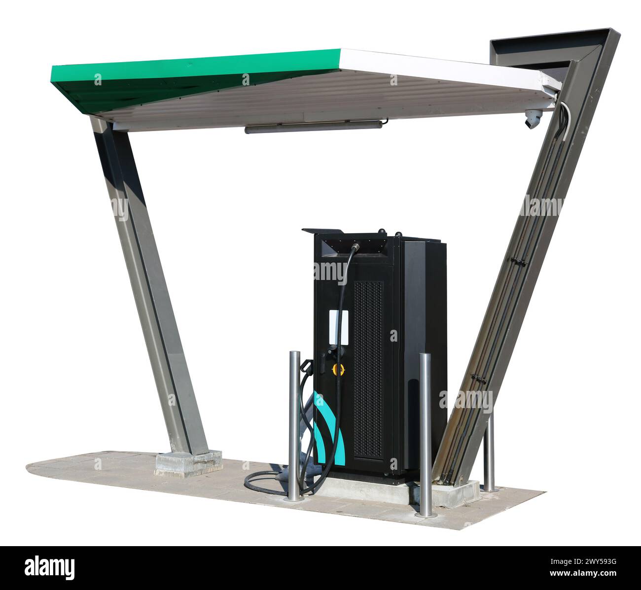 New charging station for electric vehicles. Isolated on white Stock ...