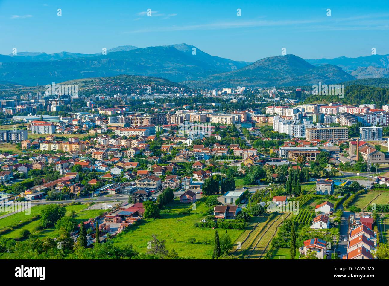 Aerial view of downtown Podgorica in Montenegro Stock Photo - Alamy