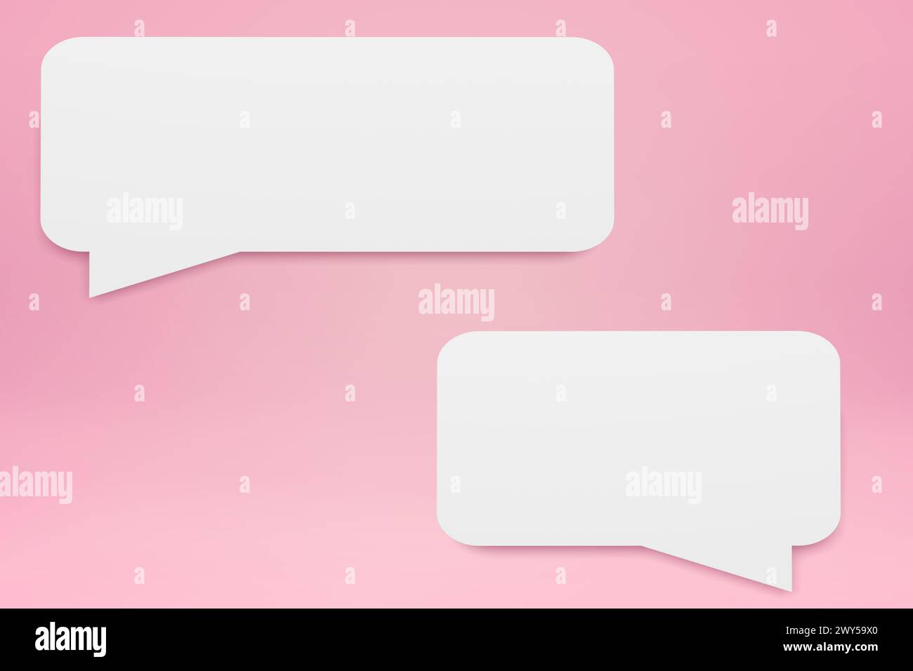 Blank conversation bubbles on a pink background Stock Photo - Alamy