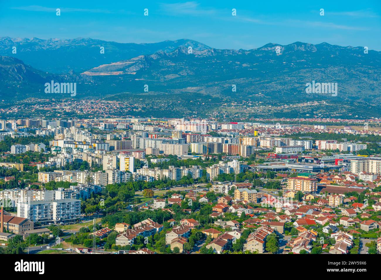 Aerial view of downtown Podgorica in Montenegro Stock Photo - Alamy
