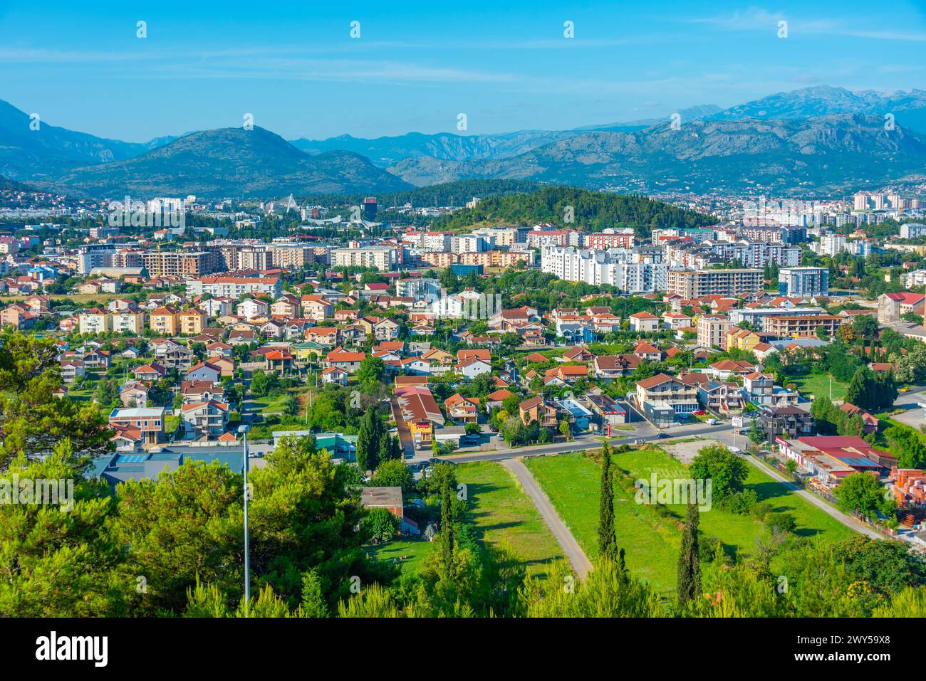 Aerial view of downtown Podgorica in Montenegro Stock Photo - Alamy