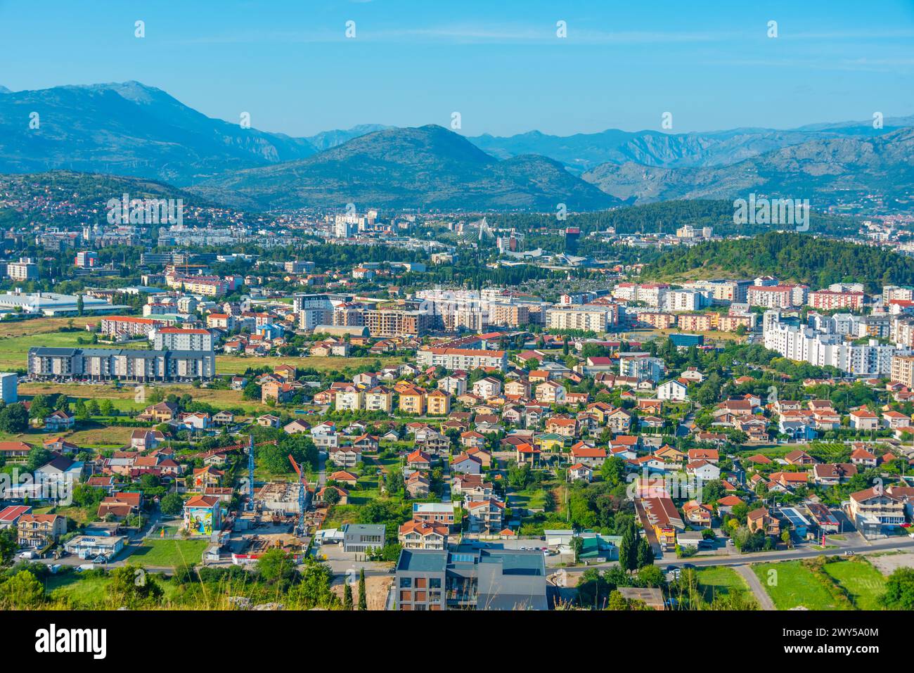 Aerial view of downtown Podgorica in Montenegro Stock Photo - Alamy
