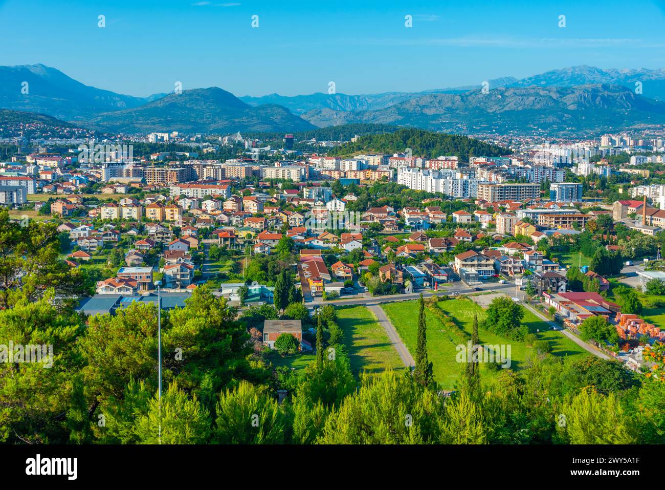 Aerial view of downtown Podgorica in Montenegro Stock Photo - Alamy