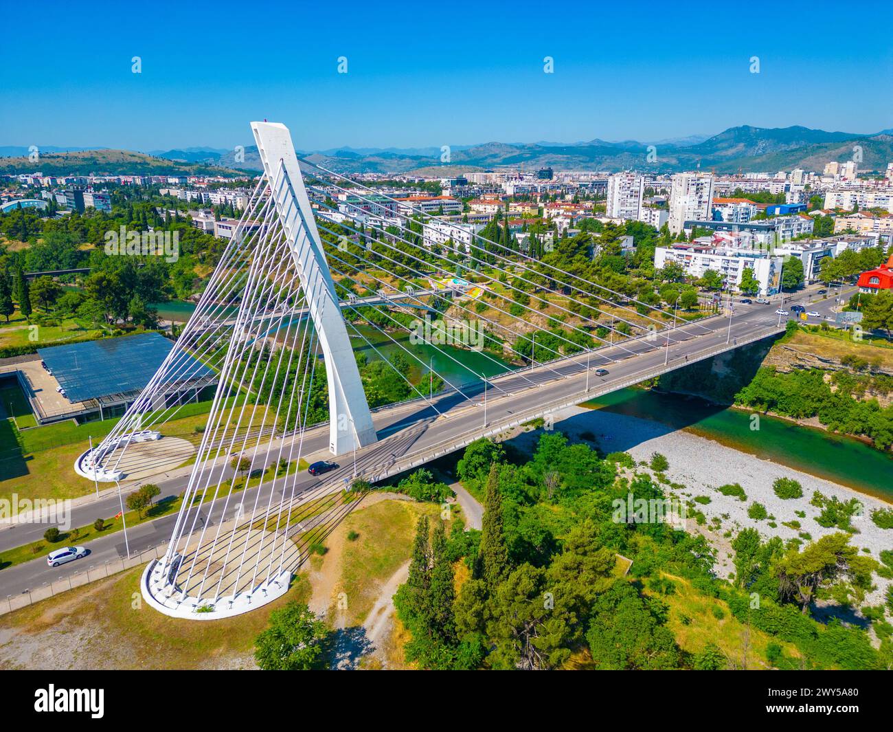 Millenium bridge in capital of Montenegro, Podgorica Stock Photo - Alamy