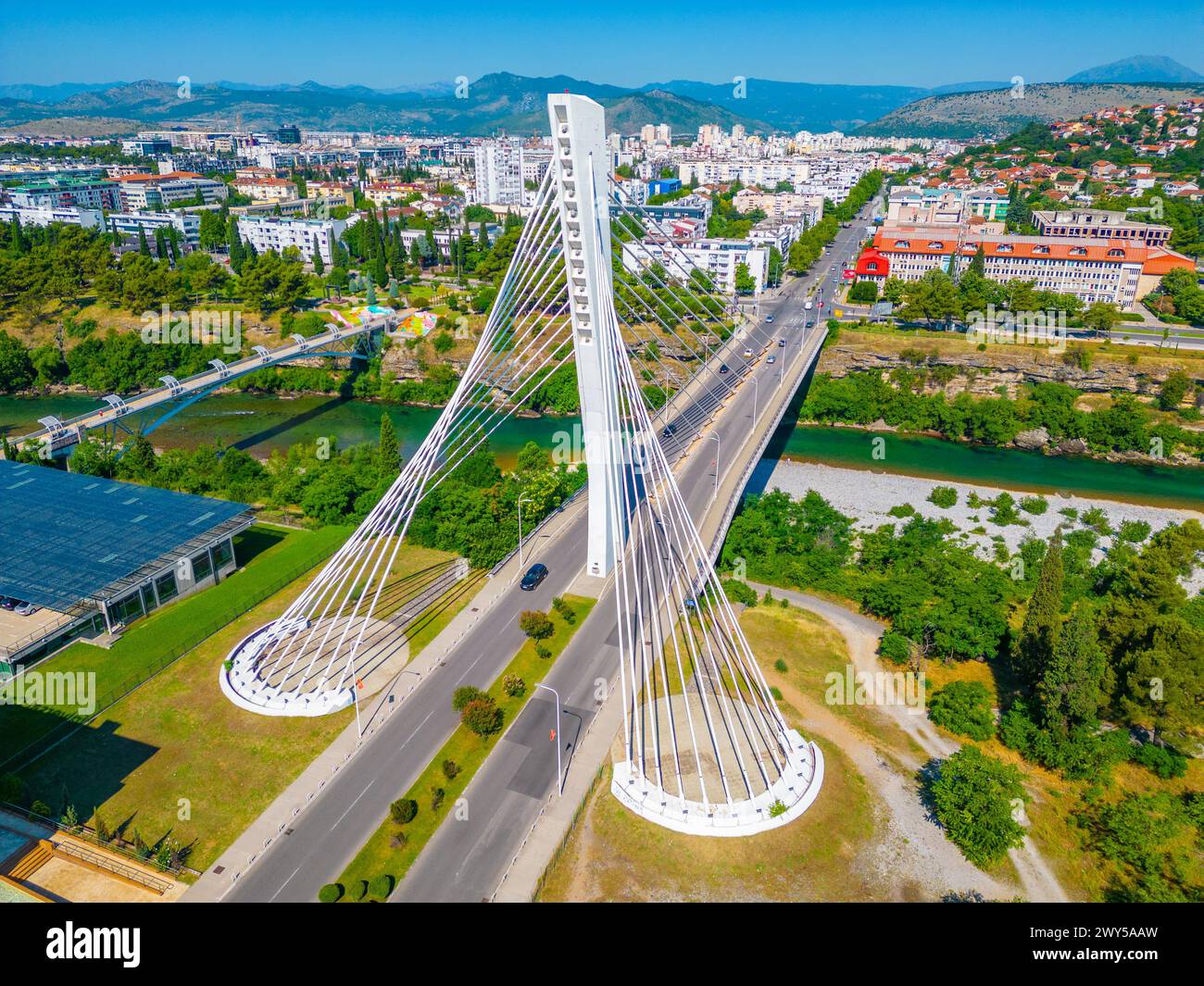 Millenium bridge in capital of Montenegro, Podgorica Stock Photo - Alamy