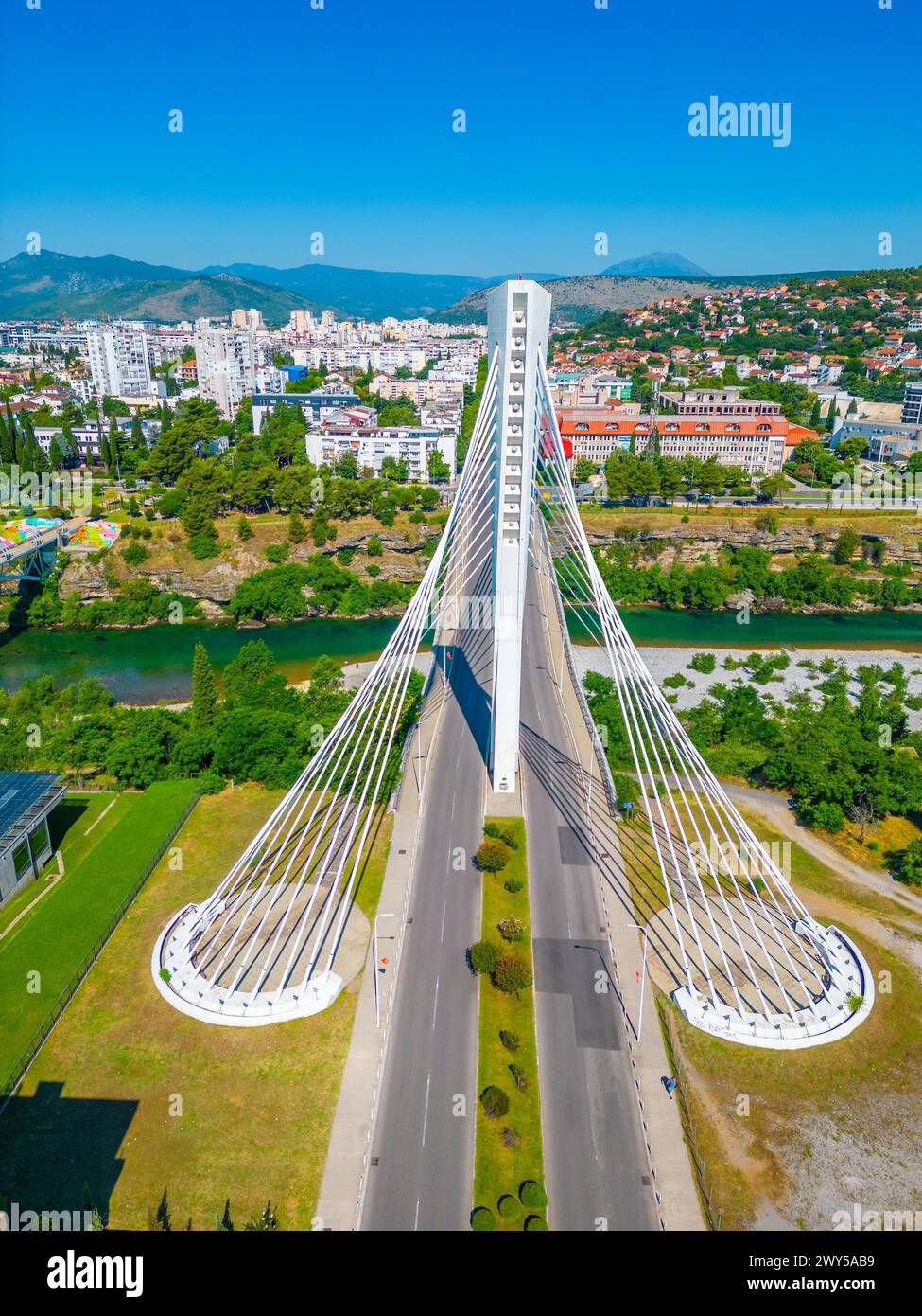 Millenium bridge in capital of Montenegro, Podgorica Stock Photo - Alamy