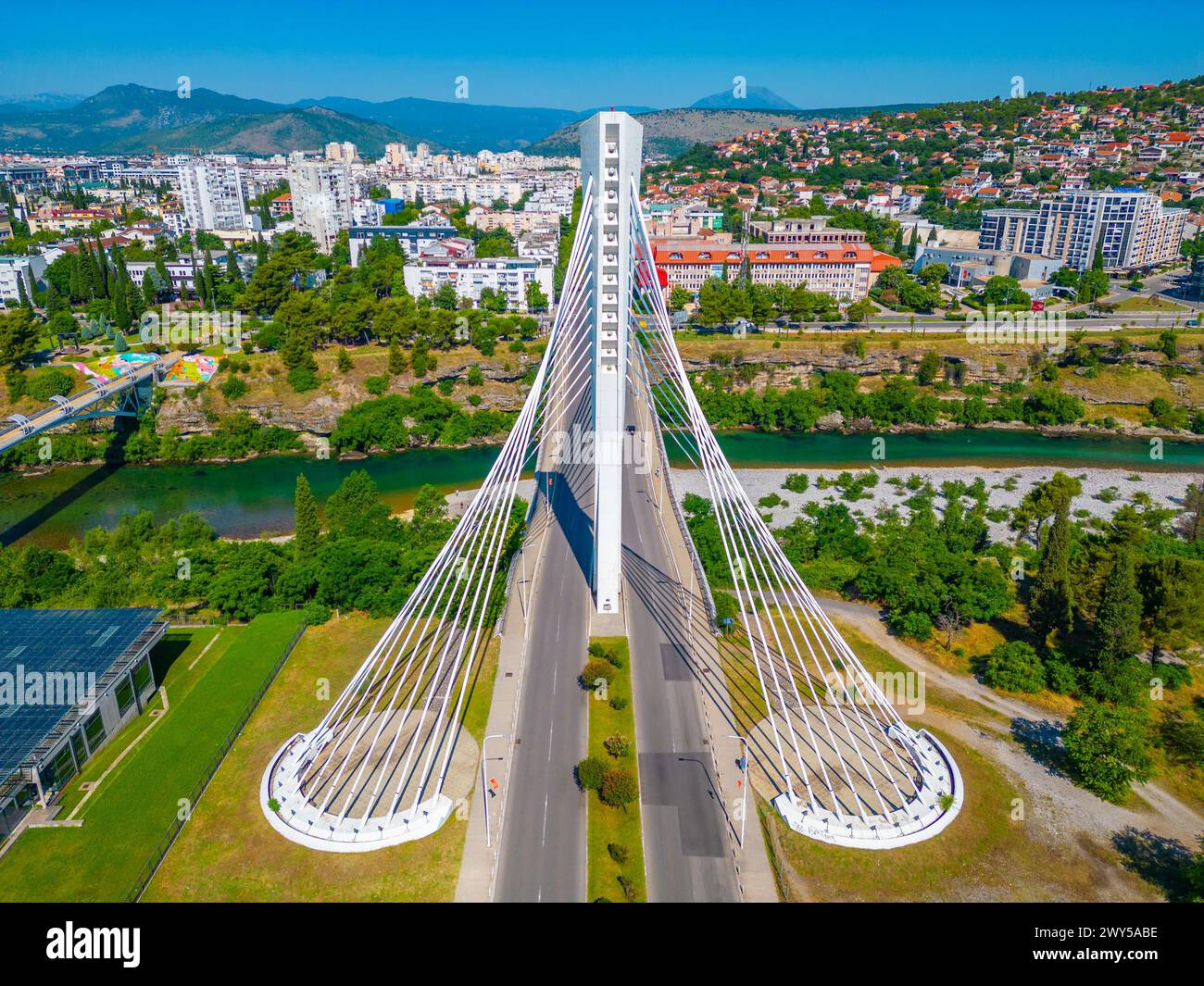 Millenium bridge in capital of Montenegro, Podgorica Stock Photo - Alamy