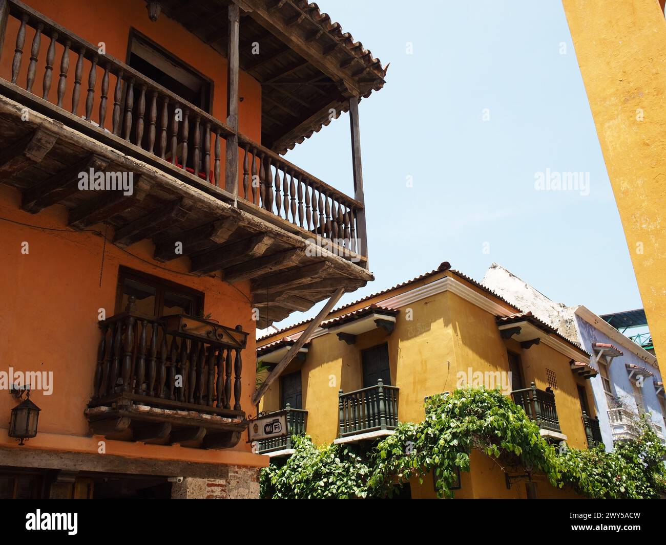 The traditional Colonial buildings along the streets of the city of ...