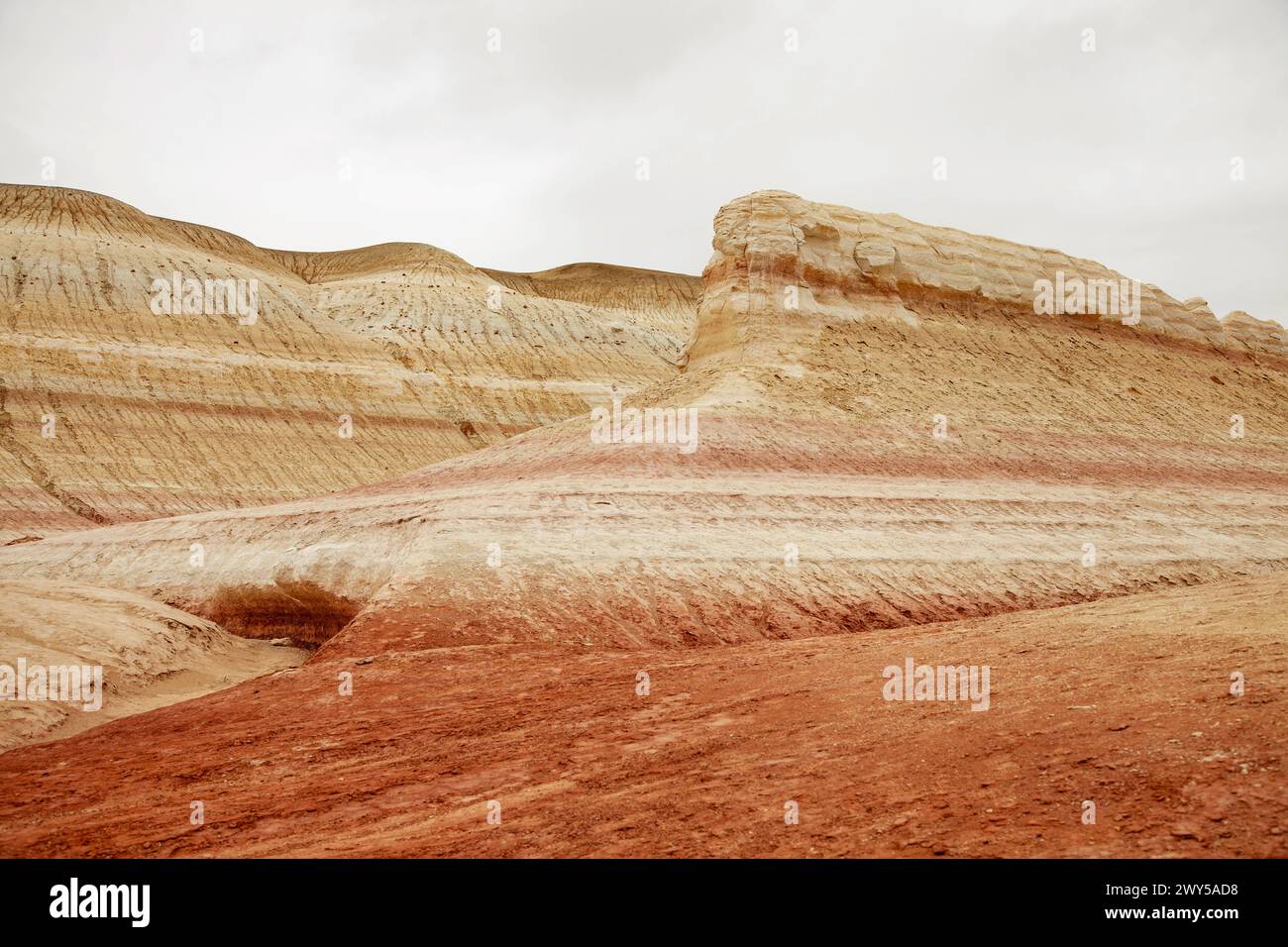 Unique geological feature known as tiger-striped mountains, showcasing ...