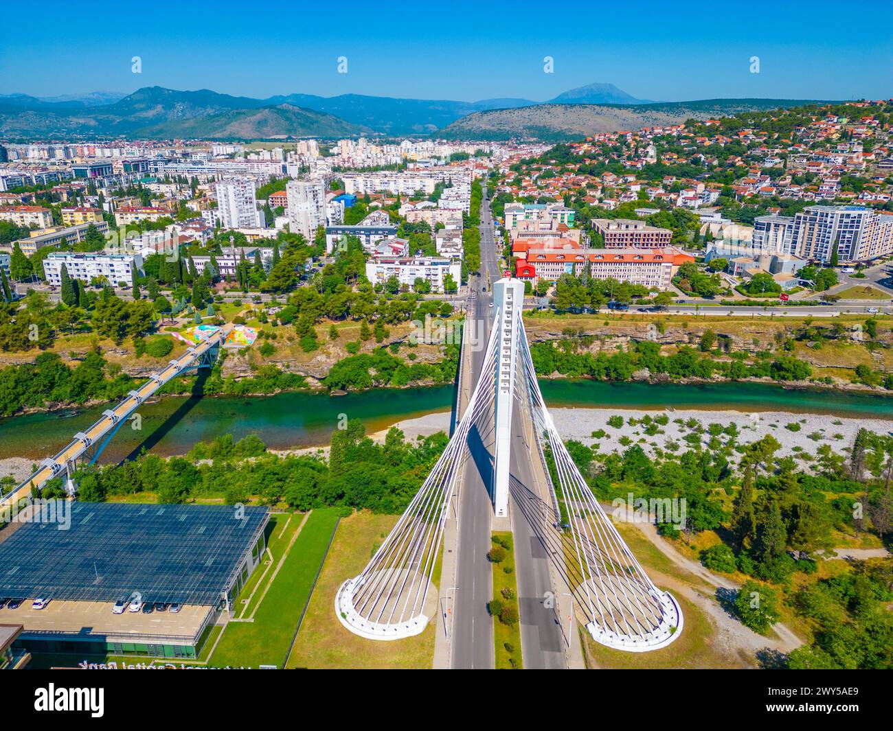 Millenium bridge in capital of Montenegro, Podgorica Stock Photo - Alamy