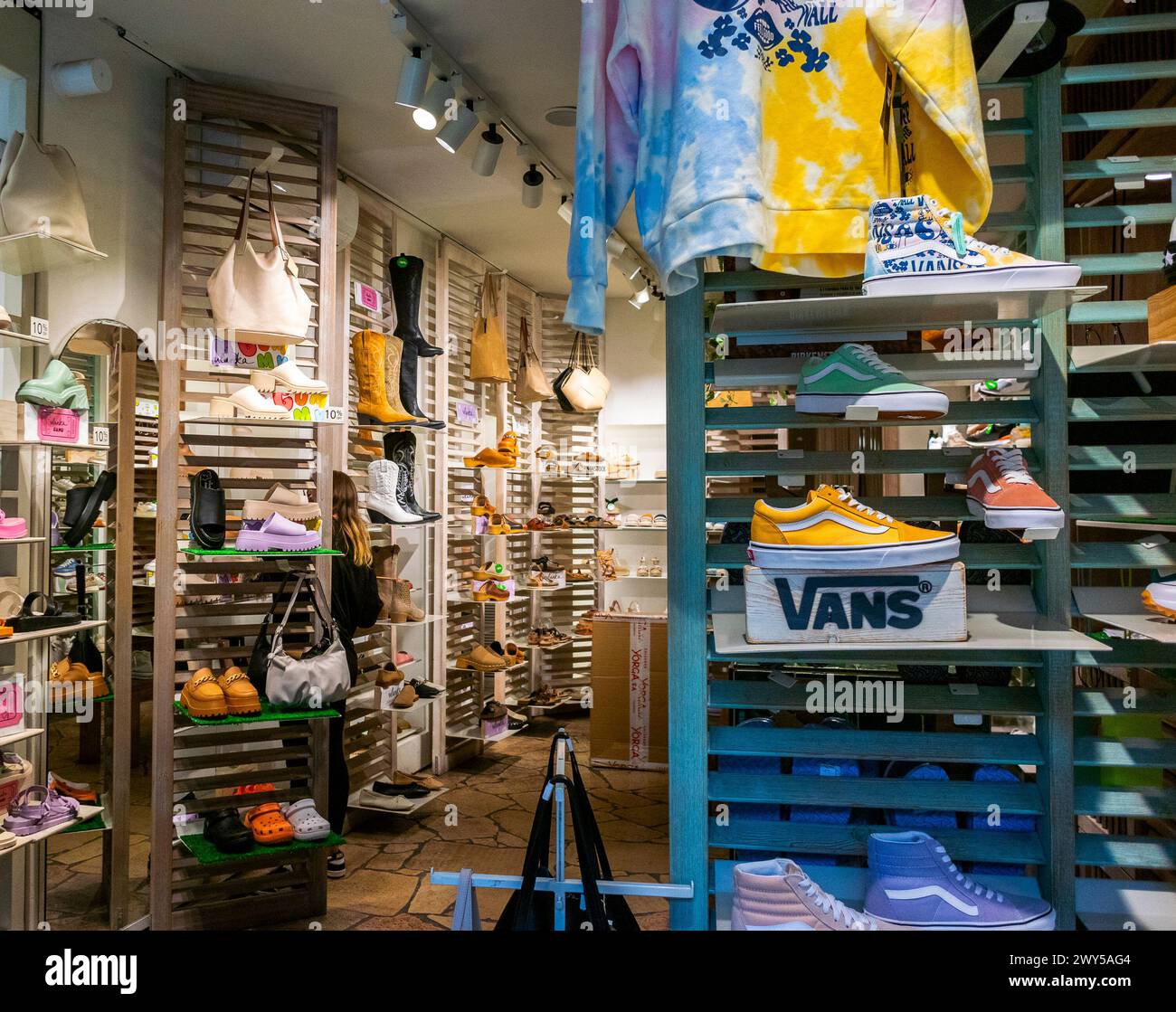 Barcelona, Spain, Close up, Shop Display, Modern Sports Clothing Store ...