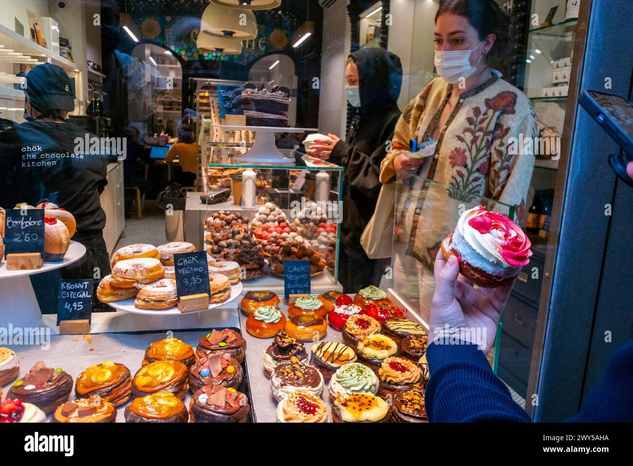 Barcelona, Spain, People Women Shopping, inside Old Town, Spanish ...