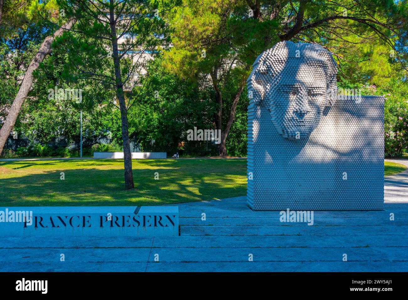 Statue of France Preseren in Podgorica, Montenegro Stock Photo - Alamy