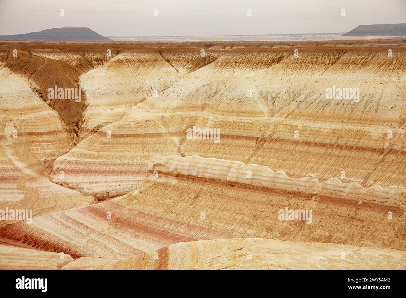 Unique geological feature known as tiger-striped mountains, showcasing ...