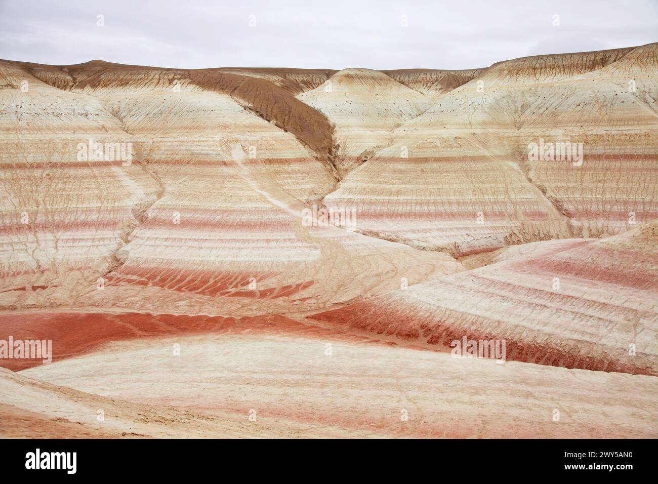 Unique geological feature known as tiger-striped mountains, showcasing ...