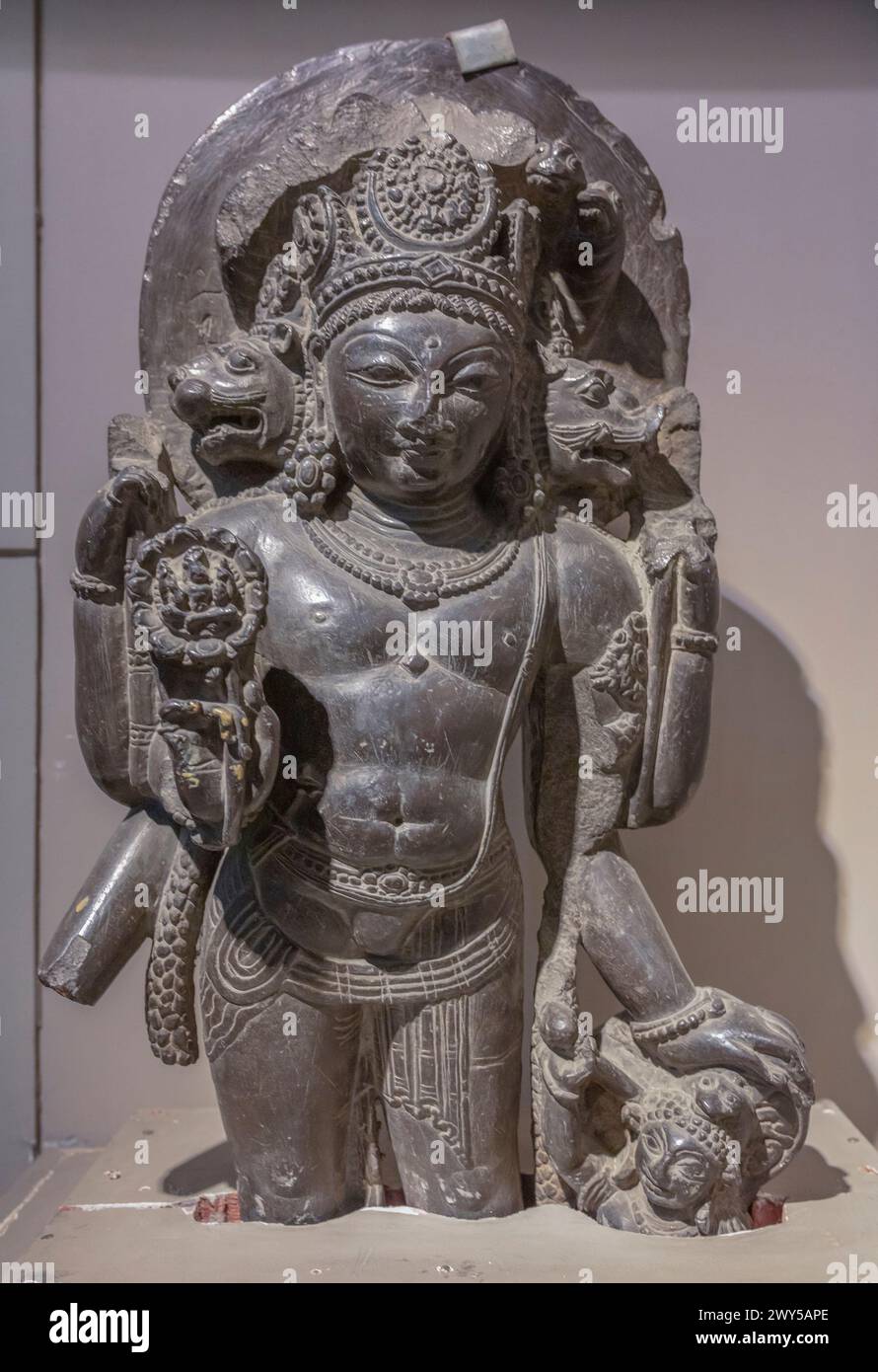Vishnu, 12th century, stone, Verinag, Sri Pratap Singh Museum, Srinagar, Kashmir, India Stock ...