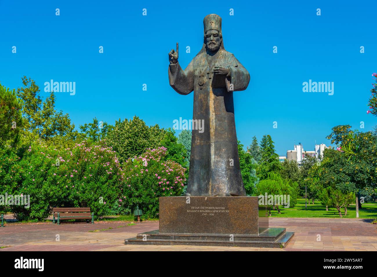 Statue of Petar Petrovic Njegos in Podgorica, Montenegro Stock Photo ...
