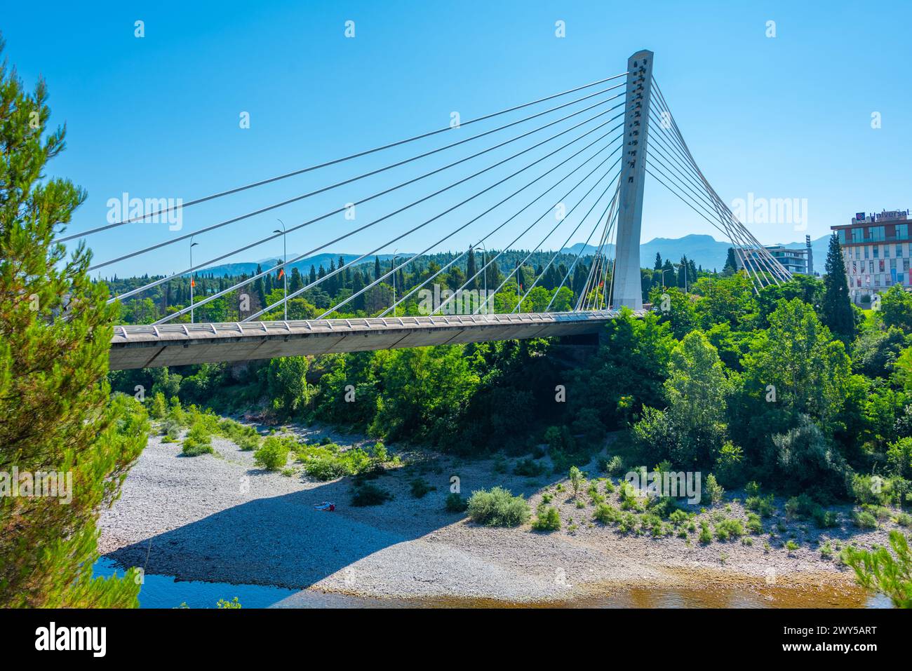 Millenium bridge in capital of Montenegro, Podgorica Stock Photo - Alamy