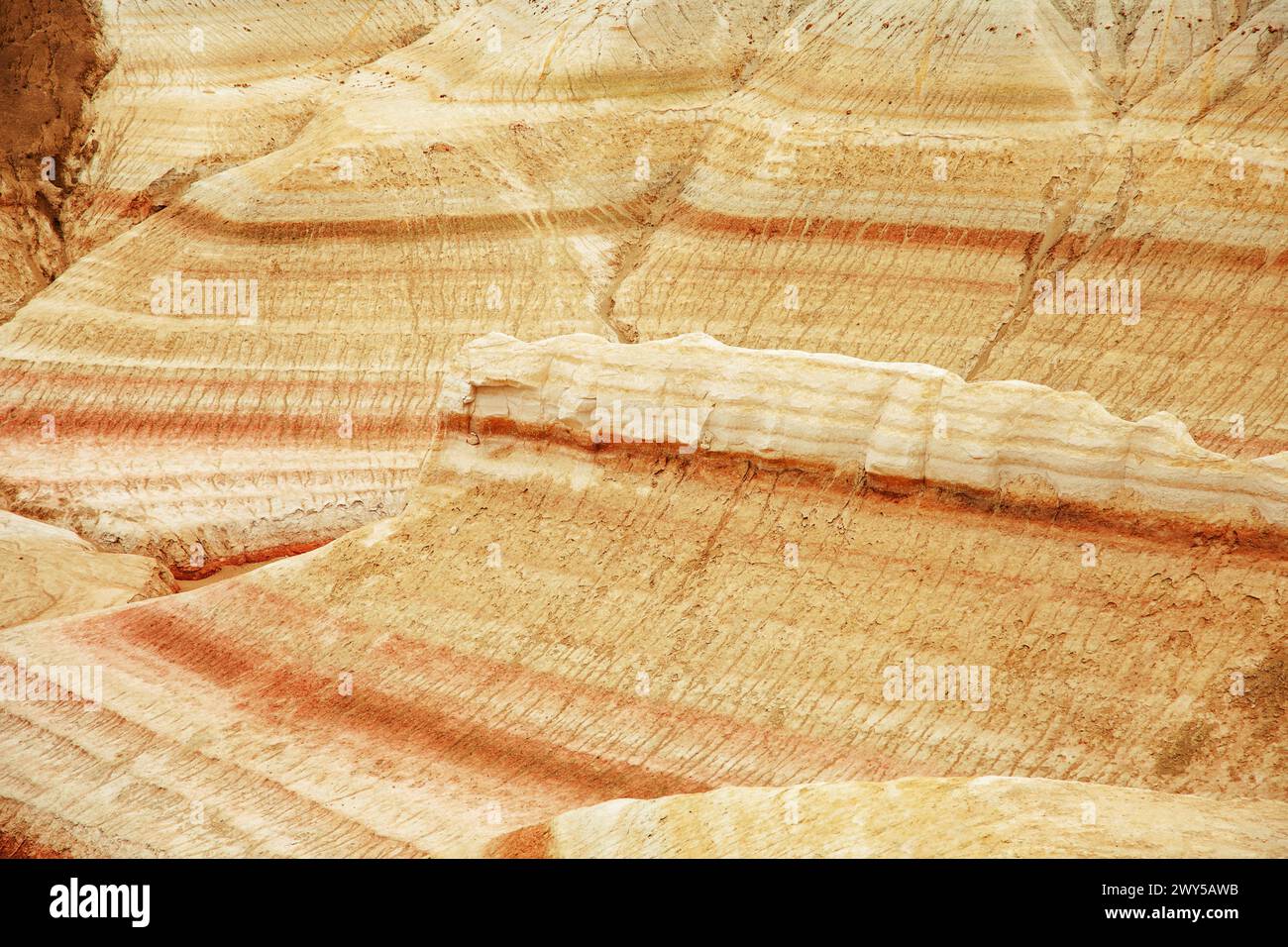 Unique geological feature known as tiger-striped mountains, showcasing ...