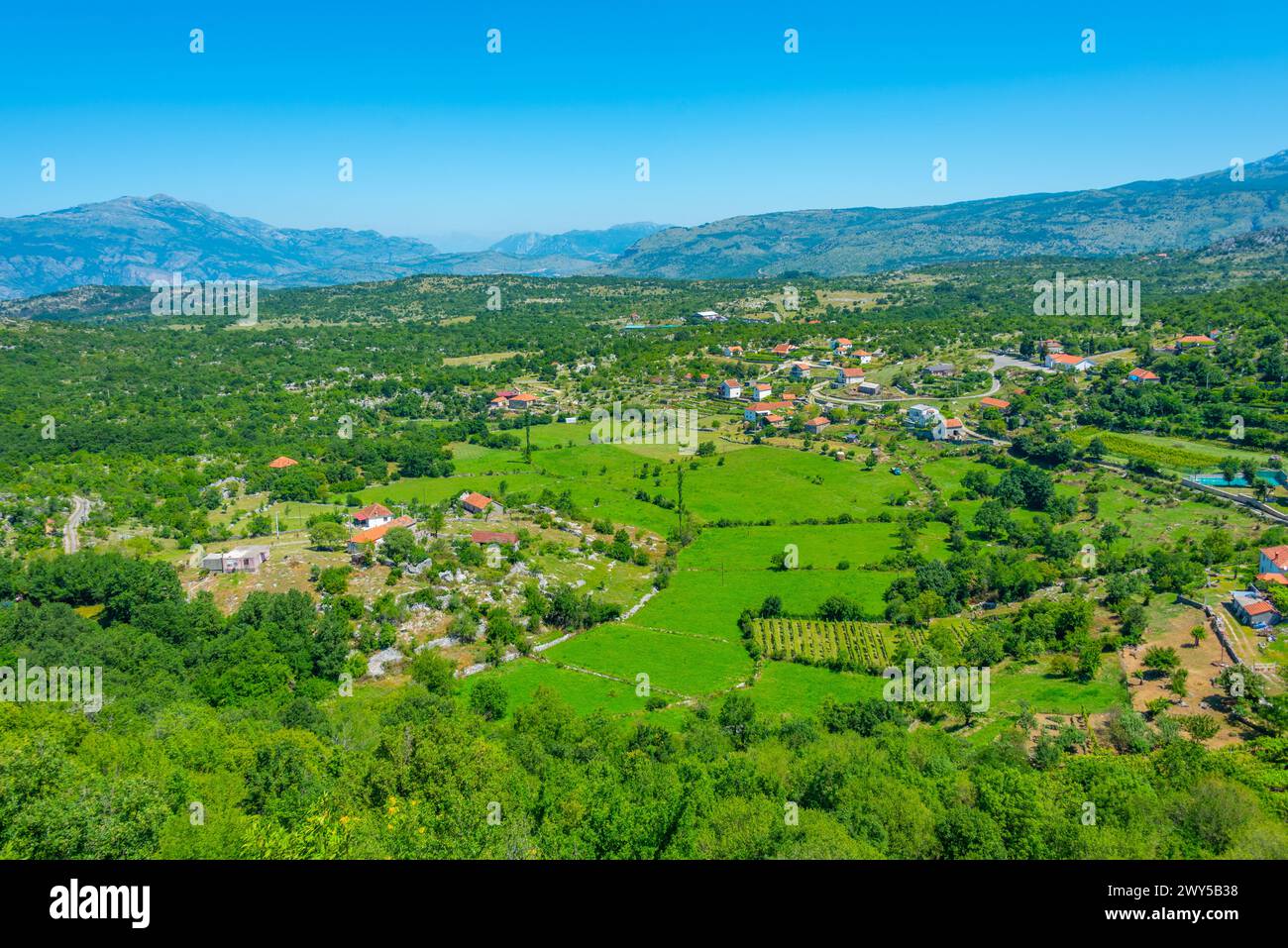 Panorama view of Montenegrin village Medun Stock Photo - Alamy