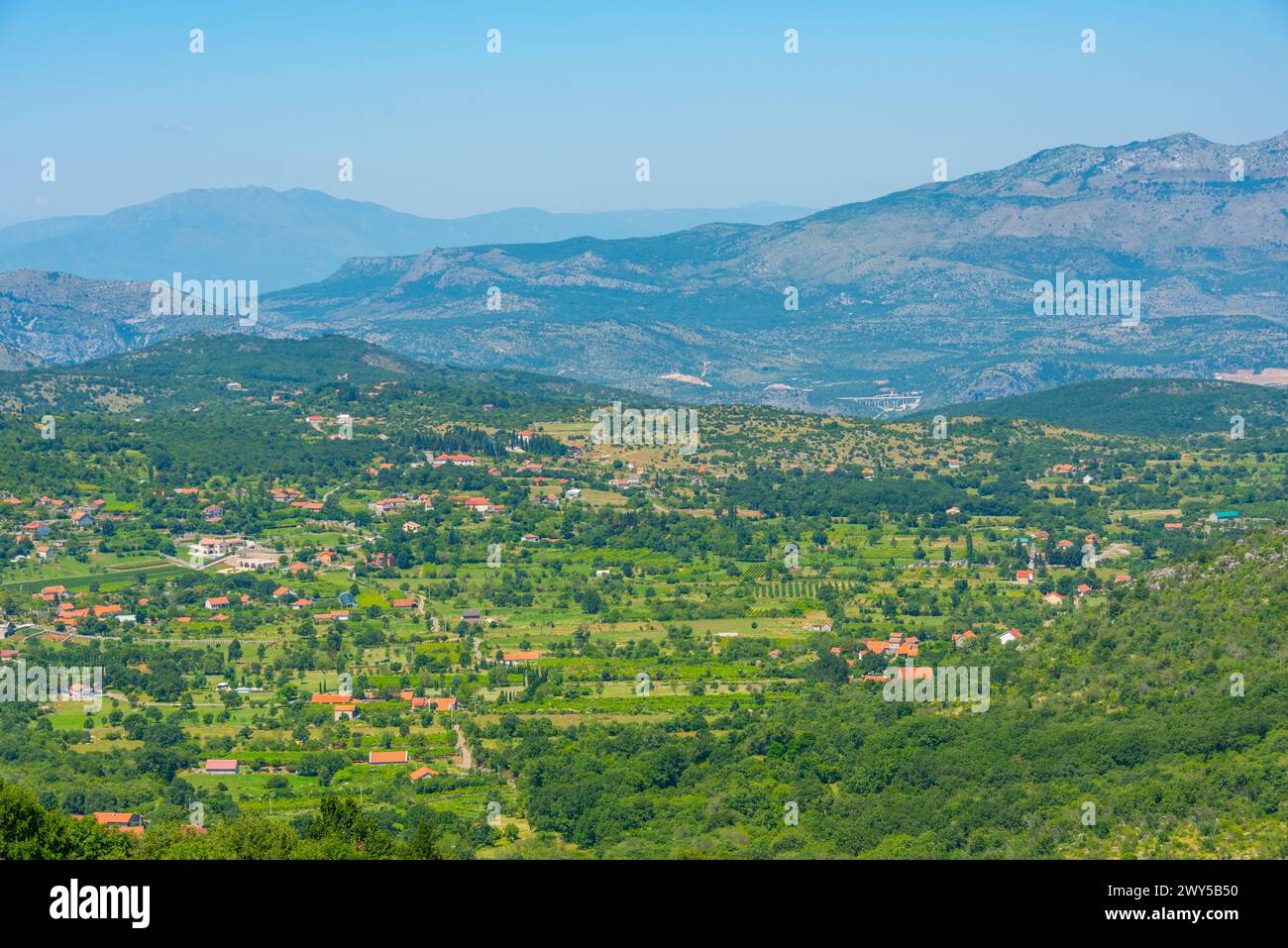 Panorama view of Montenegrin village Medun Stock Photo - Alamy