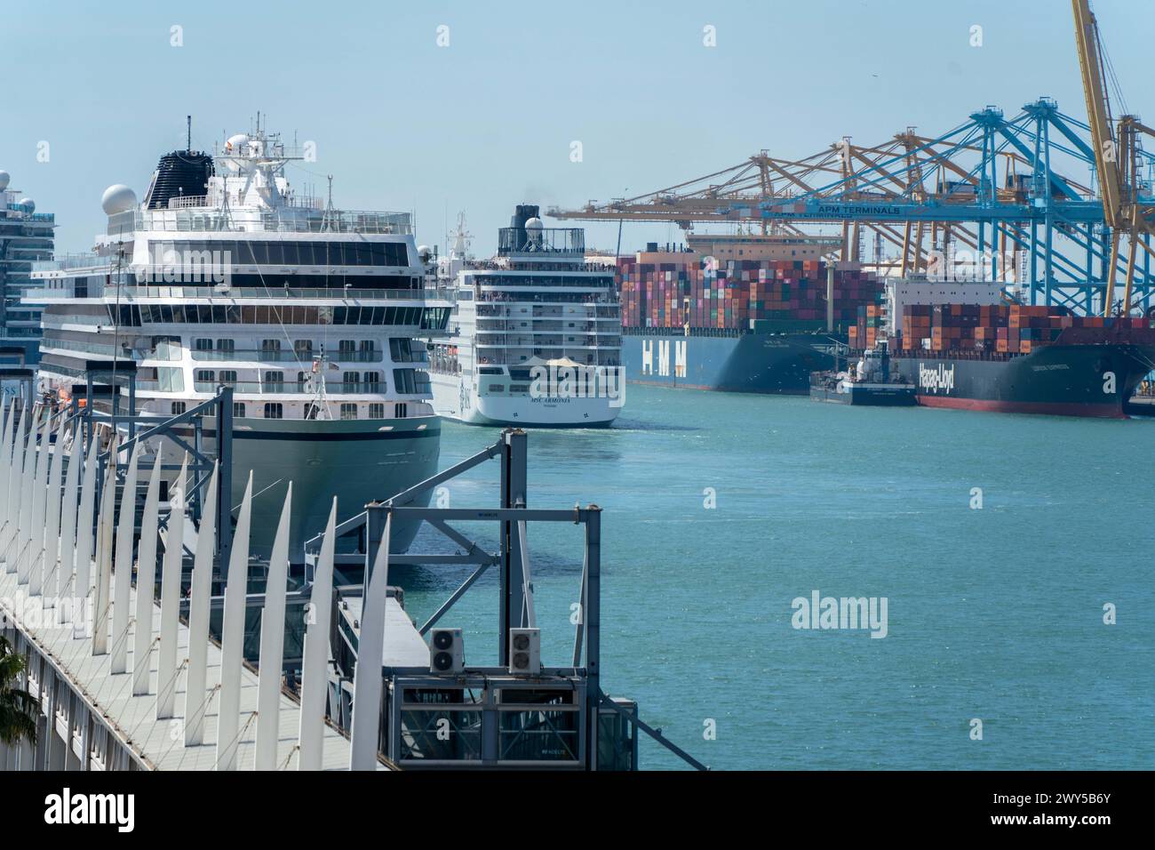 The cruise ship MSC Armonia departs from the port of Barcelona, after ...