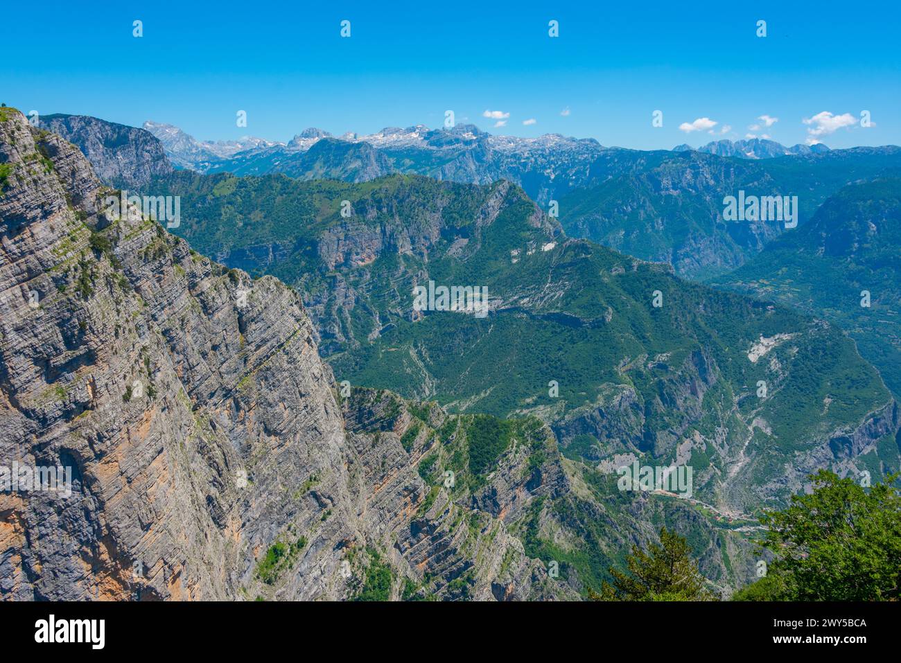 Grlo Sokolovo viewpoint over border between Montenegro and Albania ...
