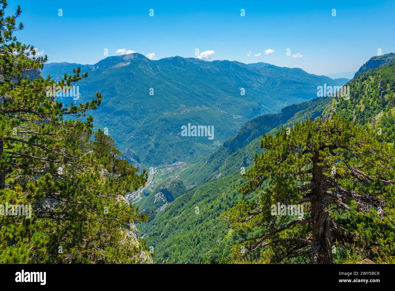 Grlo Sokolovo viewpoint over border between Montenegro and Albania ...