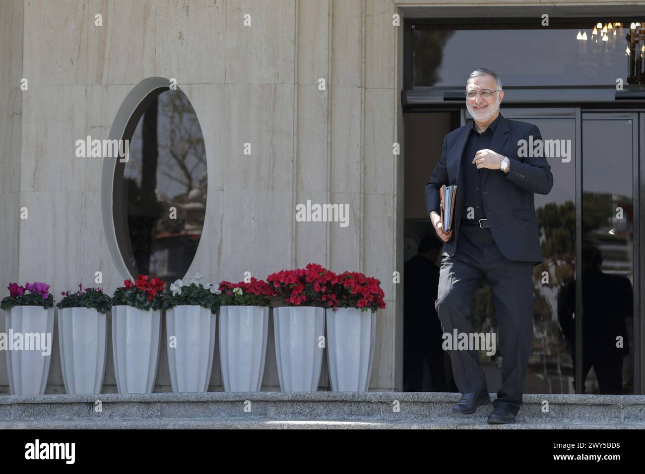 Tehran, Iran. 3rd Apr, 2024. Mayor of Tehran, ALIREZA ZAKANI, leaves ...