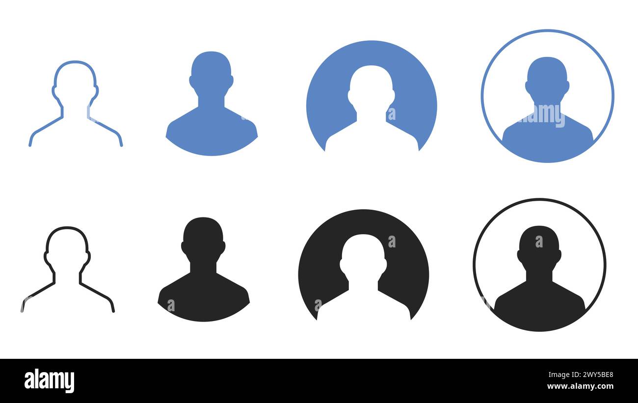 Set of User Profile Icons Isolated on White Background Stock Vector Image & Art - Alamy
