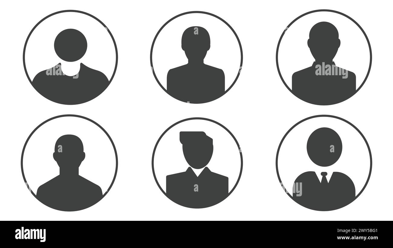Set of User Profile Icons Isolated on White Background Stock Vector Image & Art - Alamy