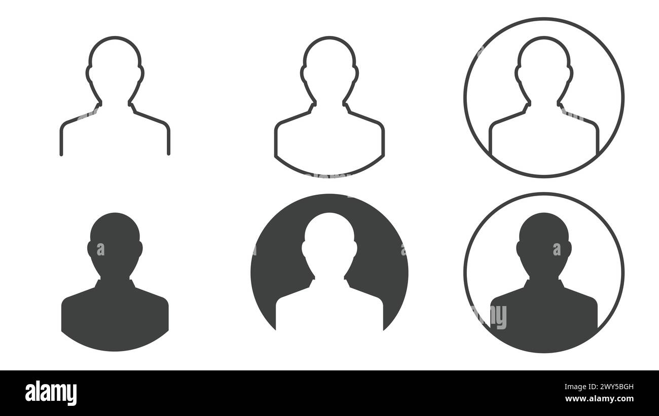 Set of User Profile Icons Isolated on White Background Stock Vector Image & Art - Alamy