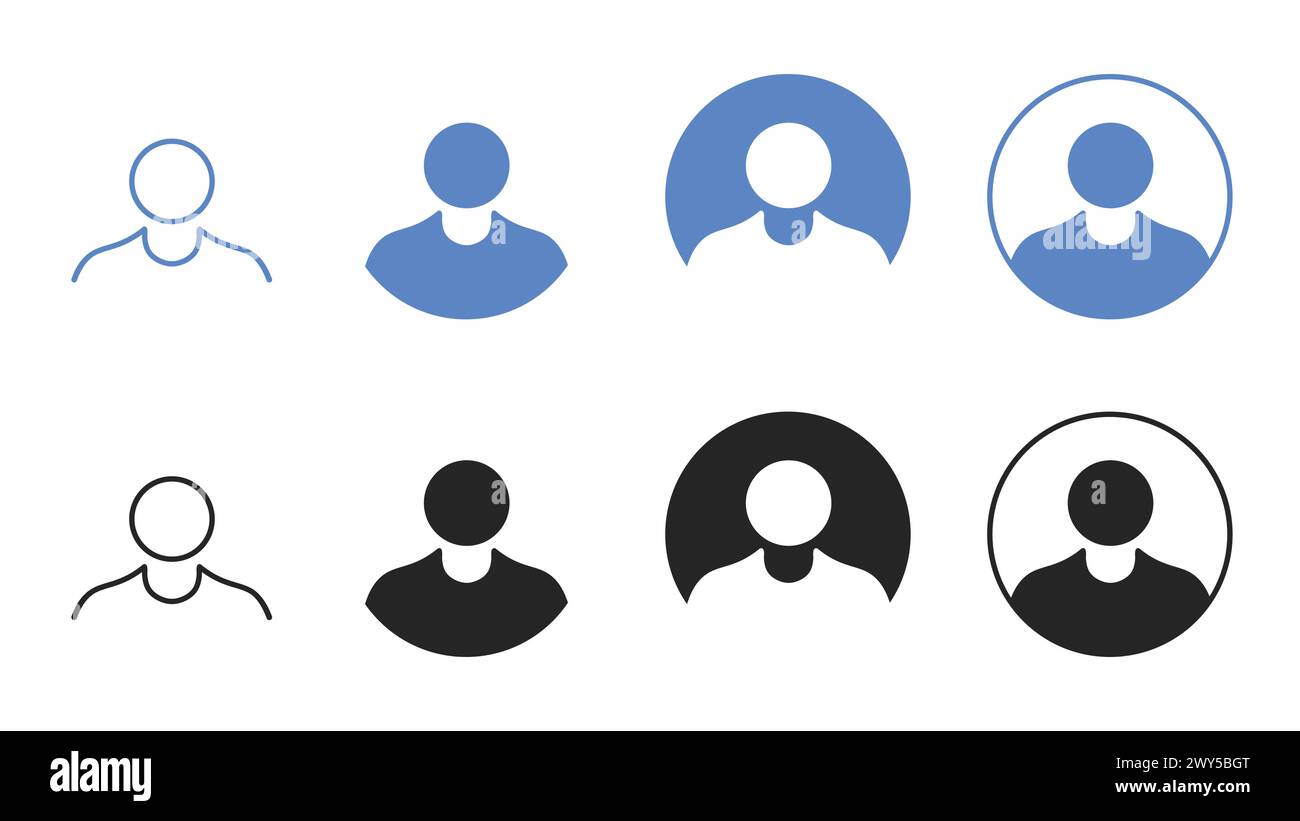 Set of User Profile Icons Isolated on White Background Stock Vector Image & Art - Alamy