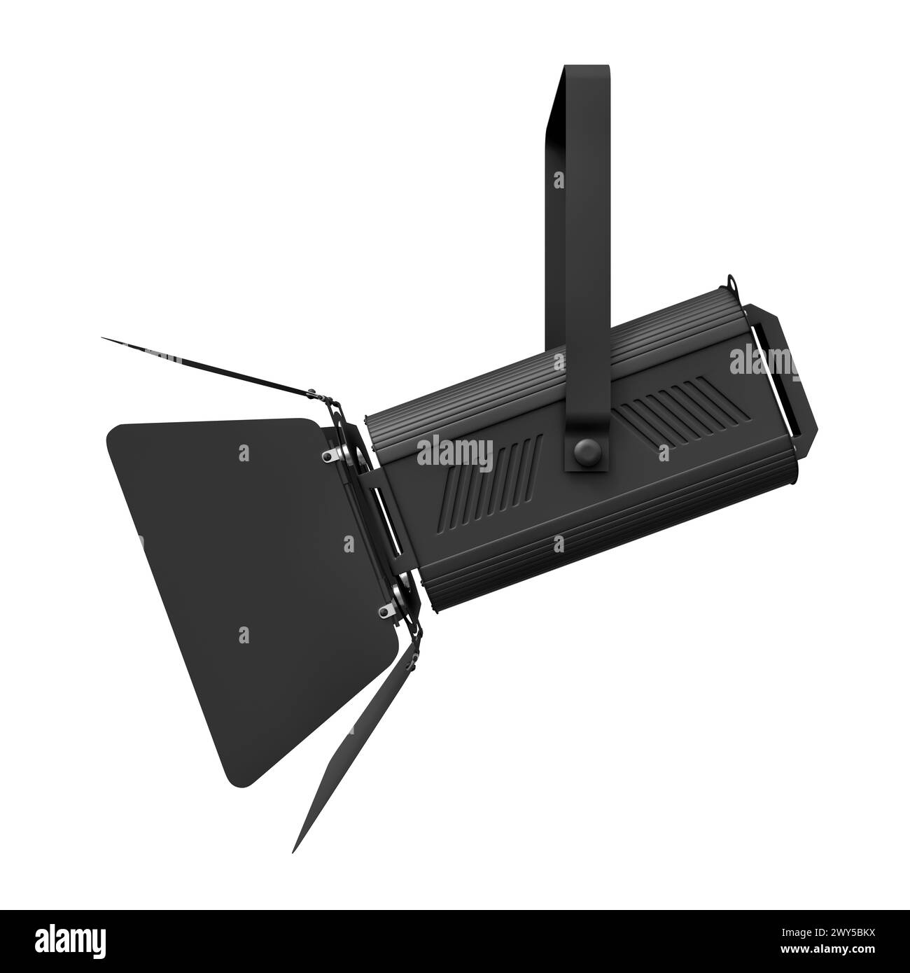 Studio spotlight with side flaps on a white backdrop Stock Photo - Alamy