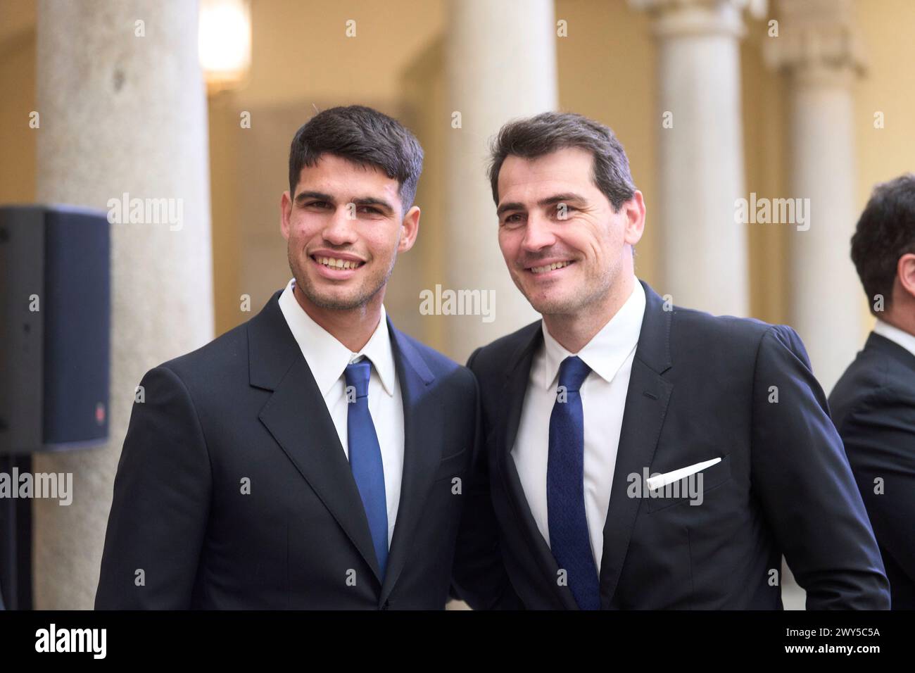 Madrid. Spain. 20240404, Carlos Alcaraz, Iker Casillas attends the ...