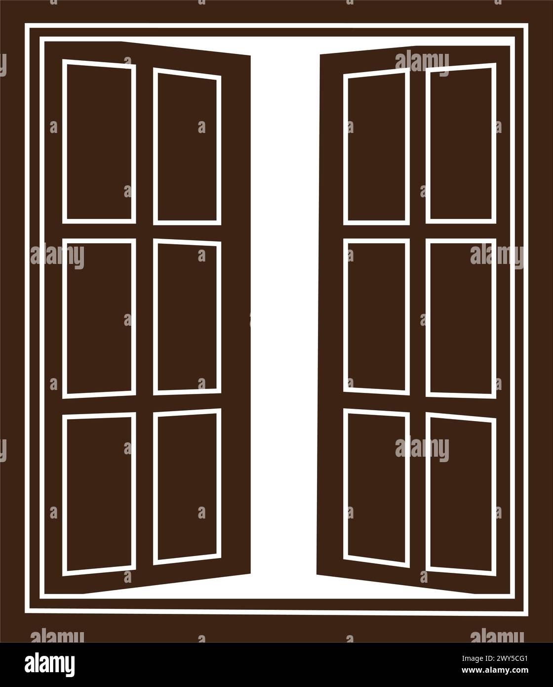Casement window open wooden Stock Vector Images - Alamy