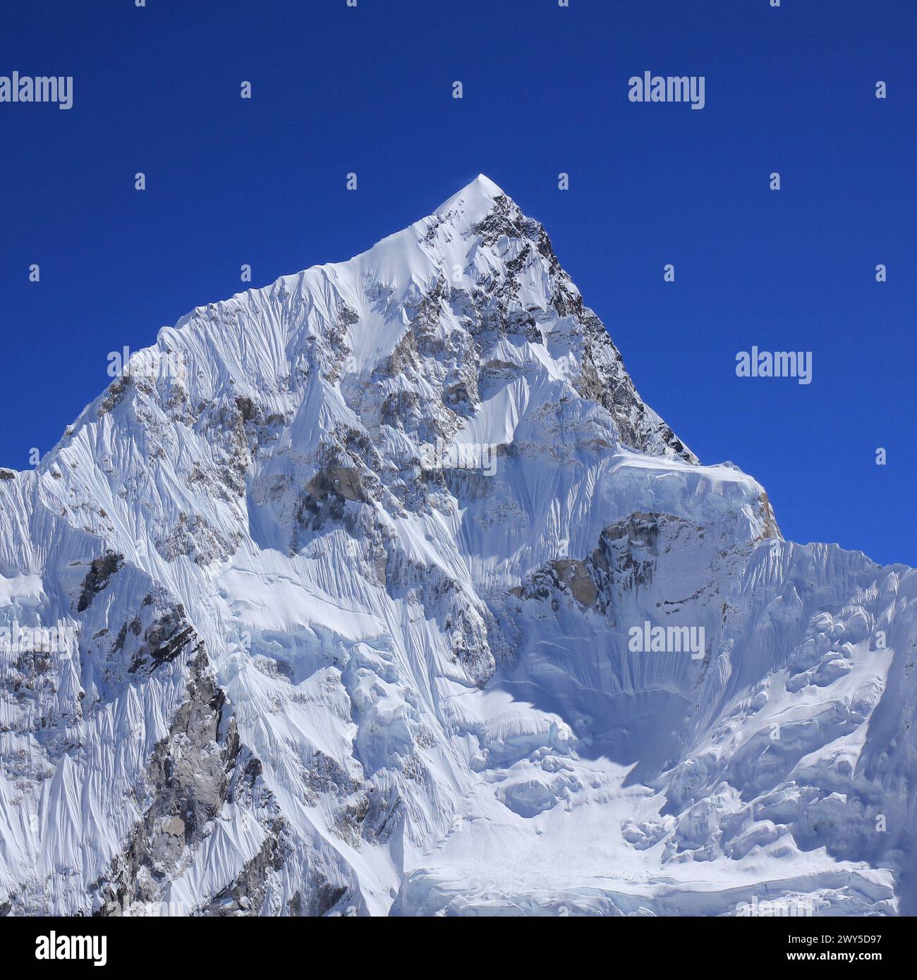 Mount Nuptse high mountain in Nepal Stock Photo - Alamy