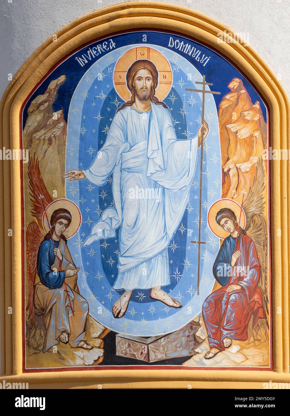 A mural depicting Jesus on a wall Stock Photo - Alamy