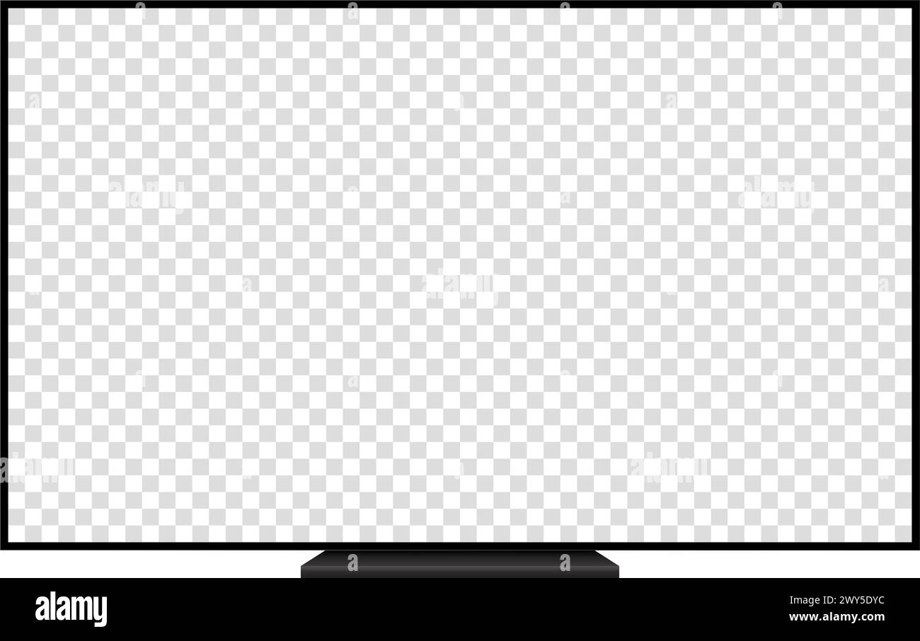 4K TV flat screen lcd or oled, plasma, realistic illustration, White ...