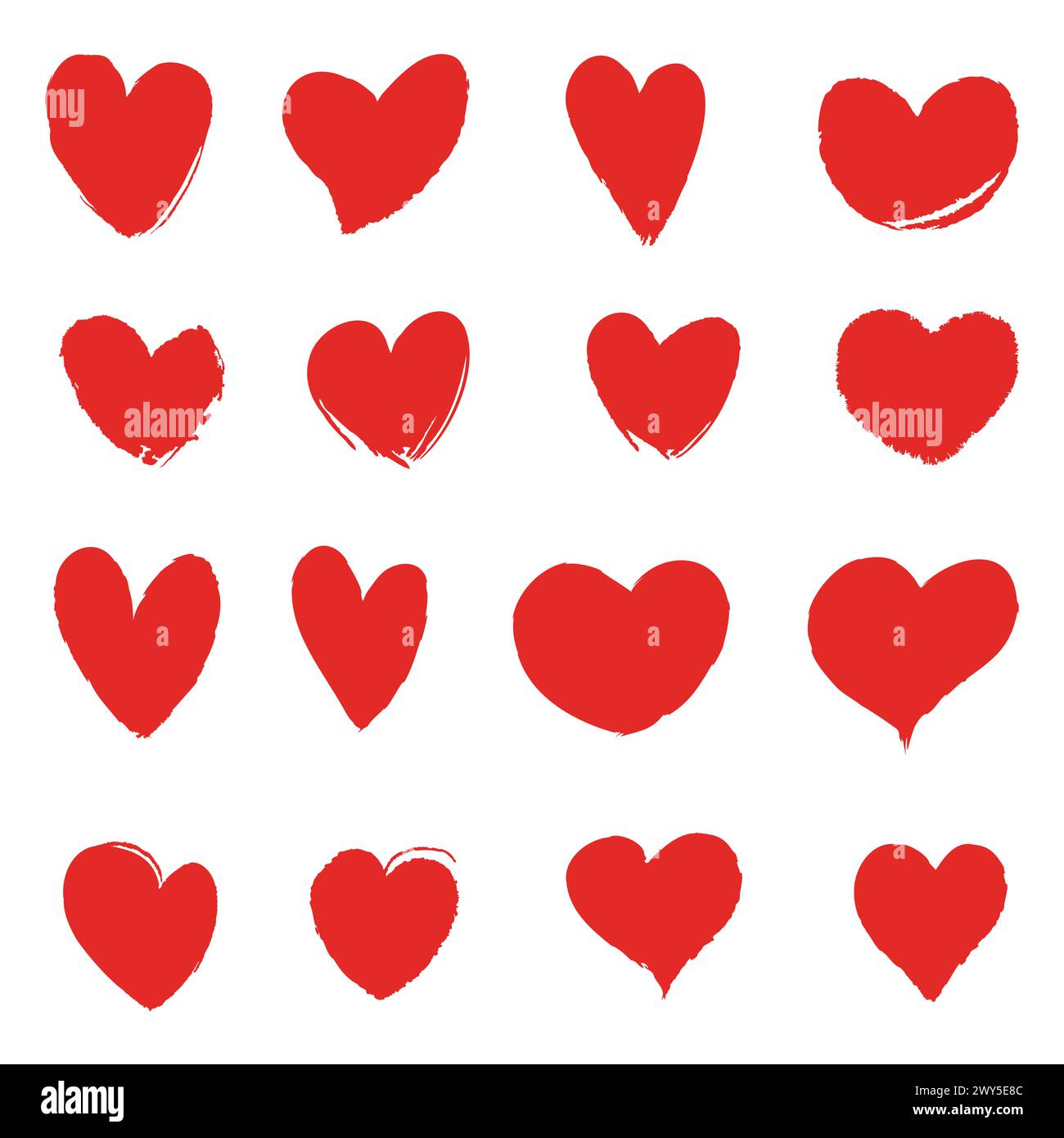 Collection of Illustrated Heart Icons with Different Shapes Stock ...