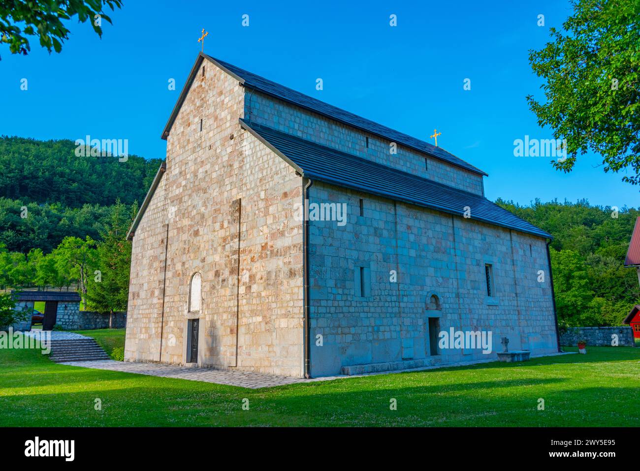 View of piva monastery in Montenegro Stock Photo - Alamy