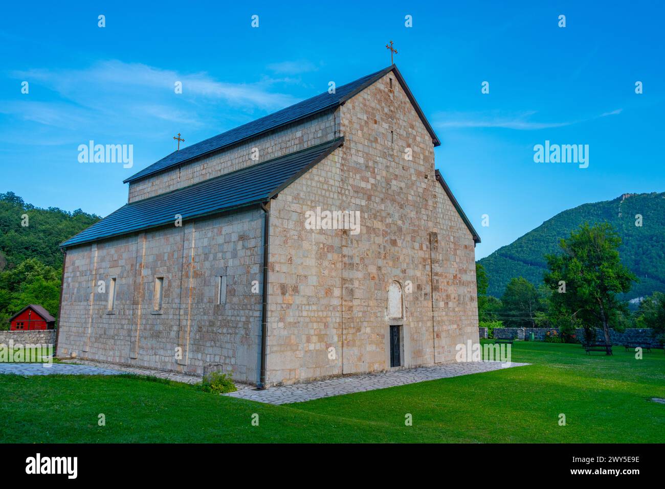 View of piva monastery in Montenegro Stock Photo - Alamy