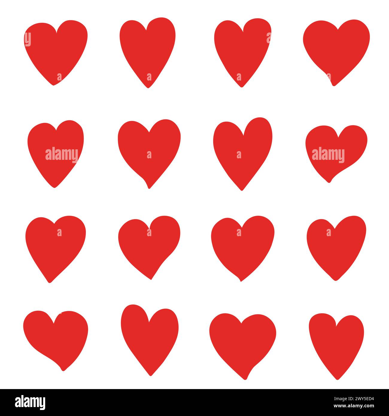 Collection of Illustrated Heart Icons with Different Shapes Stock ...
