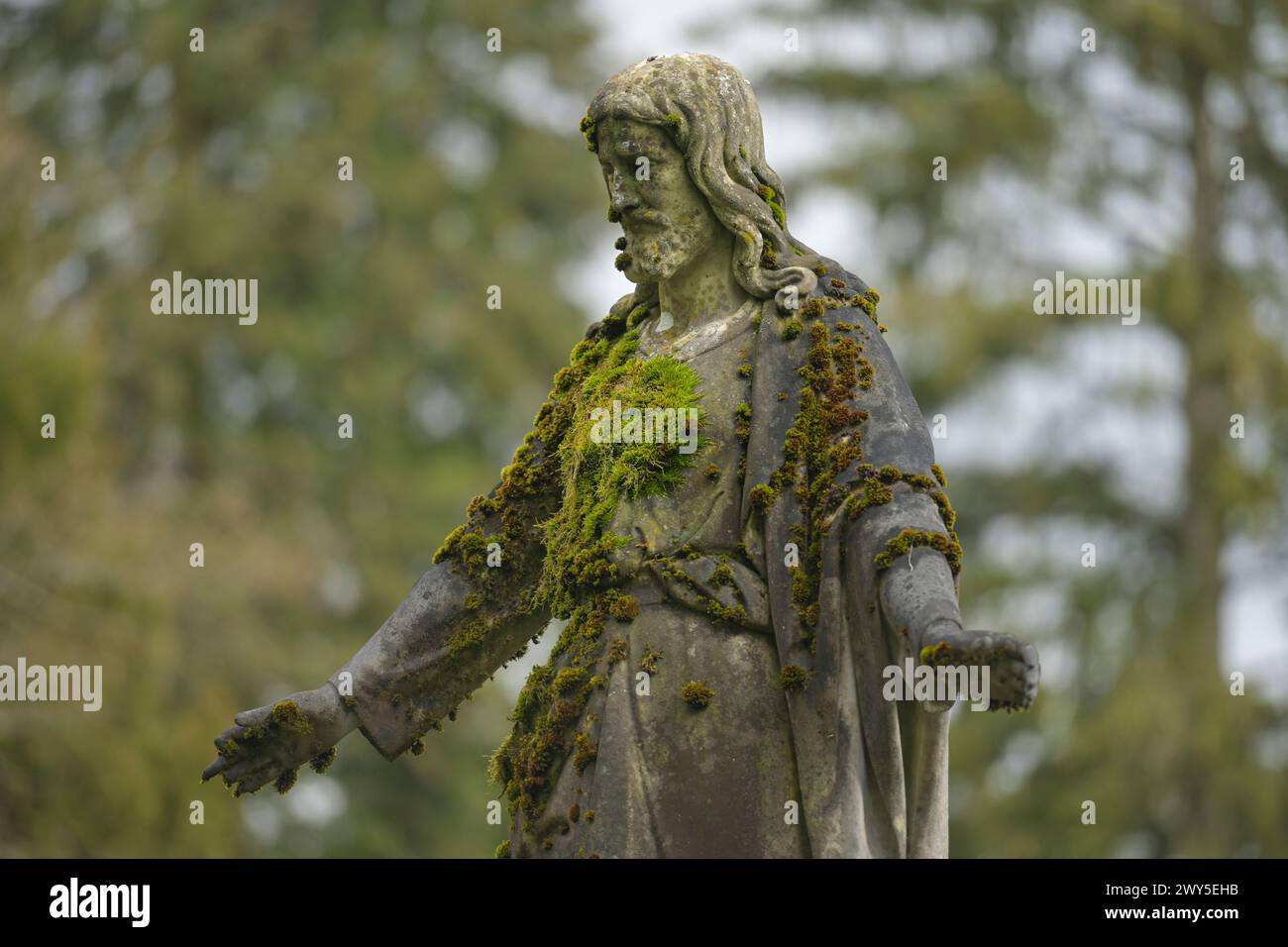 Figur, Segen, Jesus Christus, Nordfriedhof, Wiesbaden, Hessen, Deutschland Stock Photo - Alamy