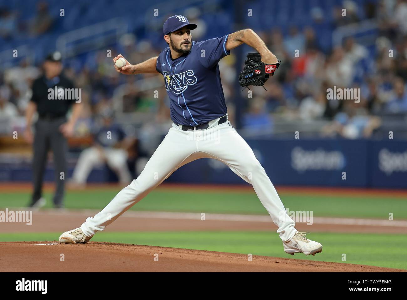 St. Petersburg, FL: Tampa Bay Rays starting pitcher Ryan Pepiot (44 ...