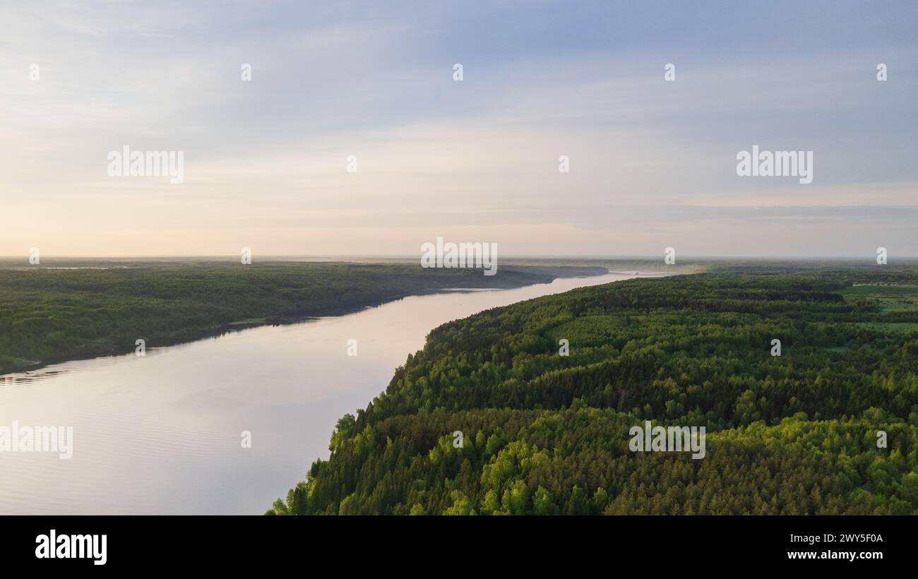 Aerial view of the Volga River Stock Photo - Alamy