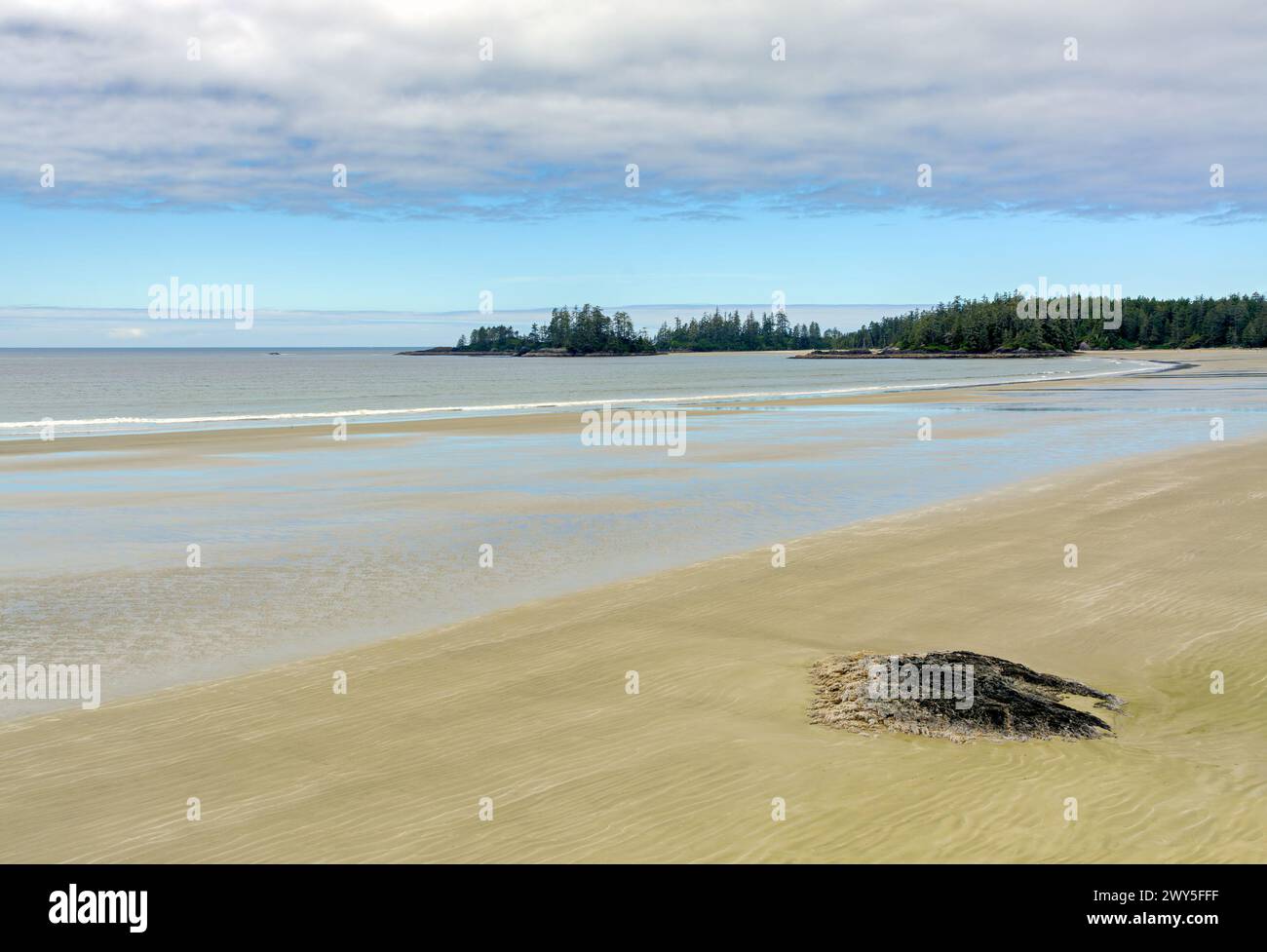 Tidal waves in the Pacific ocean inlet on Vancouver island Stock Photo ...