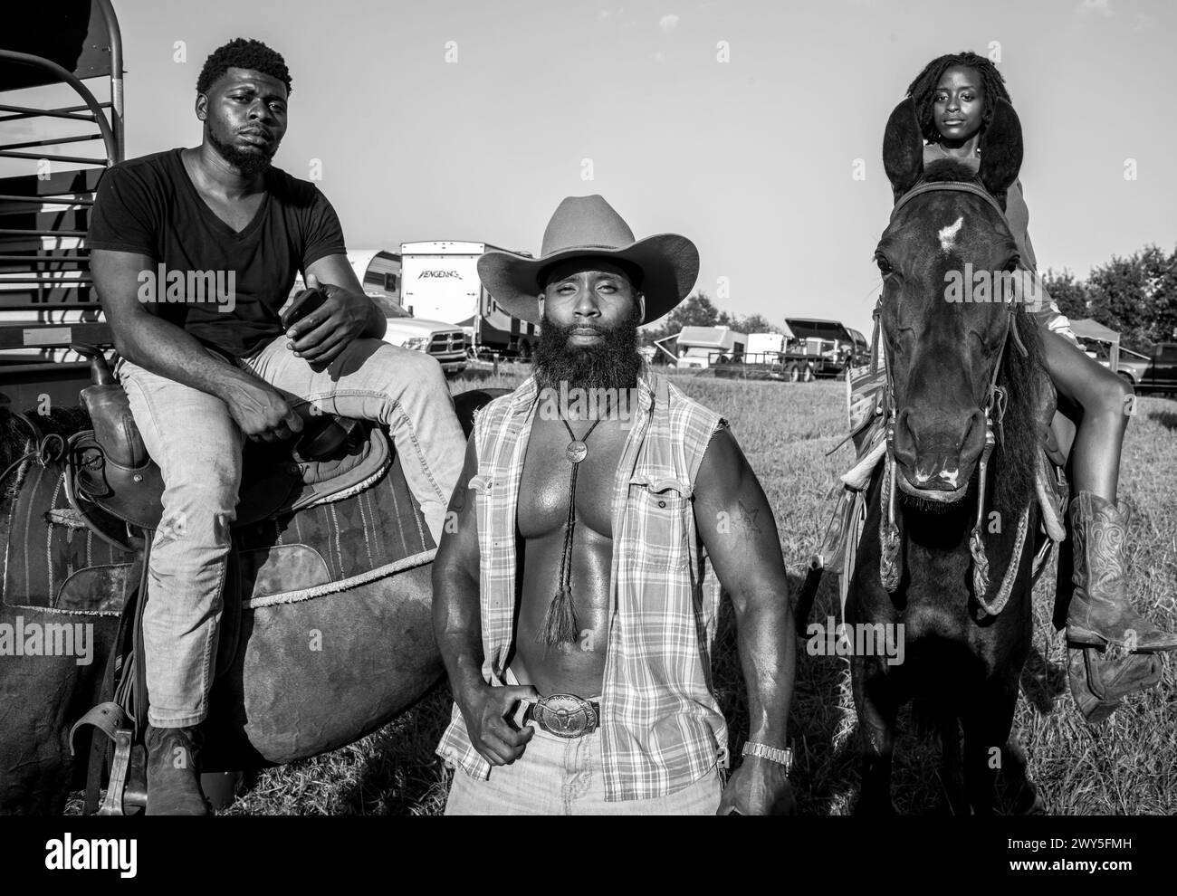 Calf roping chute Black and White Stock Photos & Images - Alamy