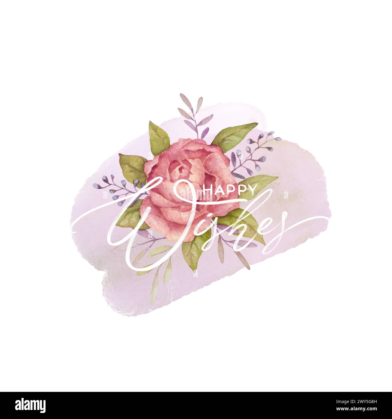 Gentle Watercolor Flower Clip Art. Spring Flower Illustration with ...
